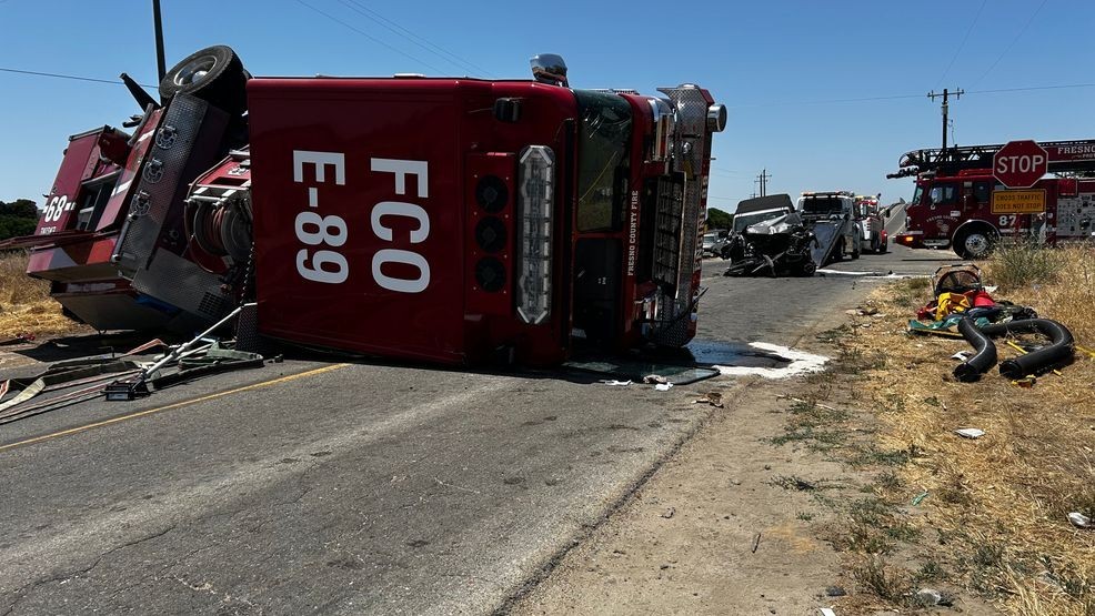 Fire engine involved in crash Thursday in Fresno