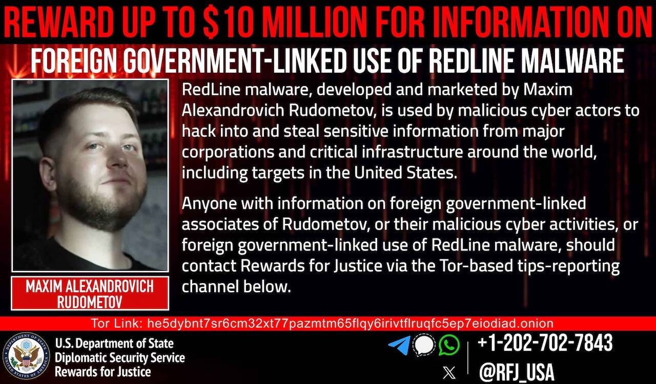 Uncle Sam puts $10M bounty on RedLine dev and Russia-backed cronies