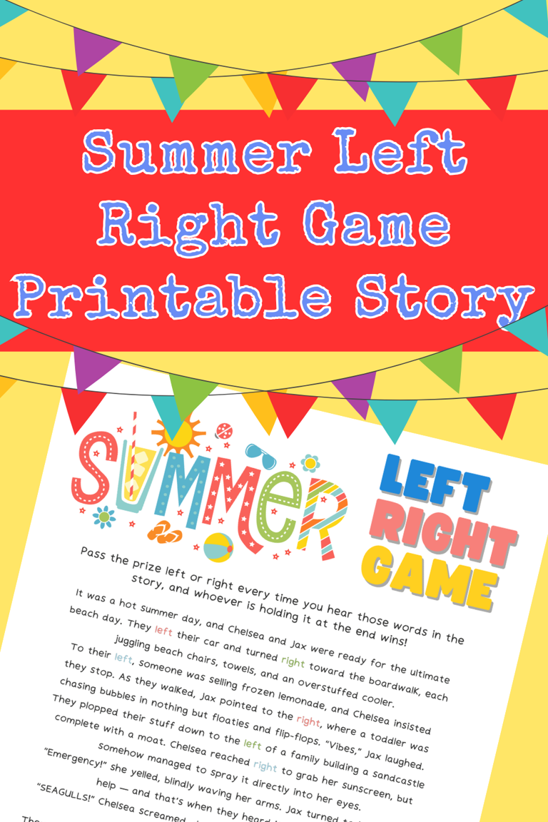Play this LOL fun summer left right game at your summer gathering