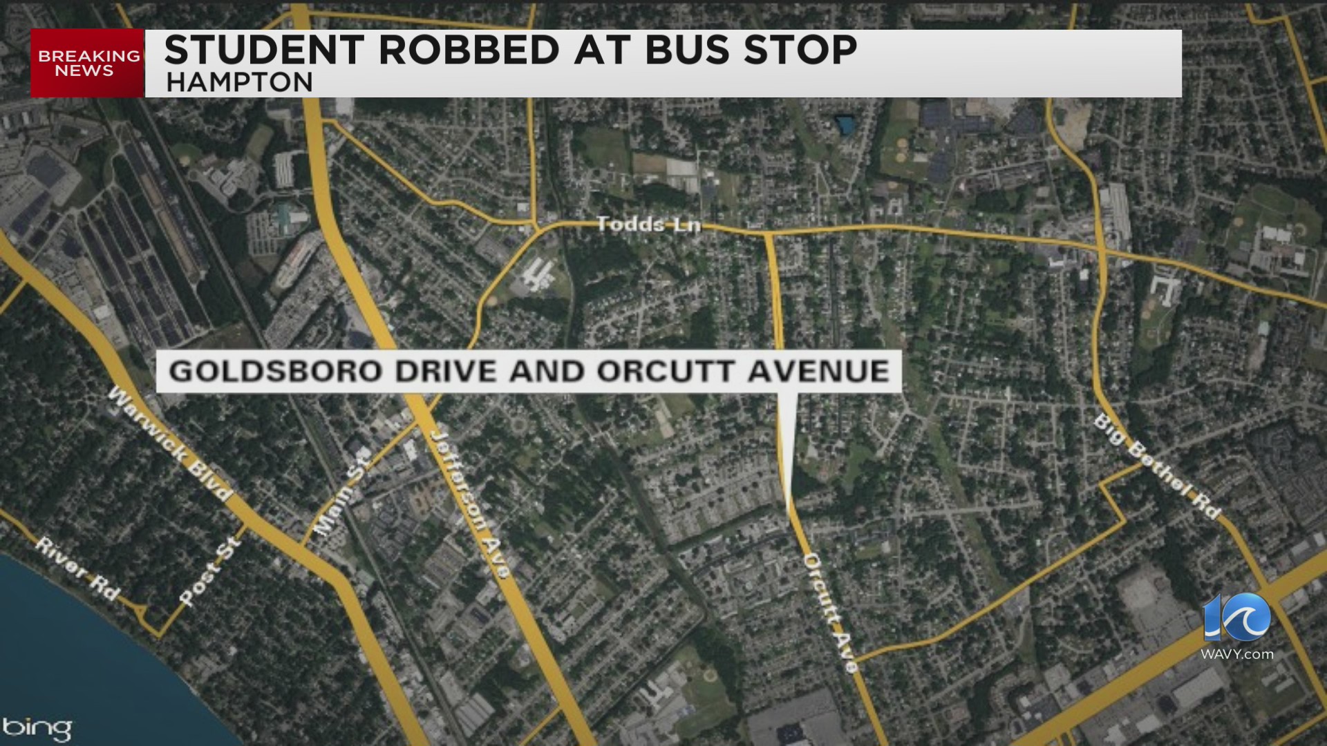 Student robbed walking to bus stop in Hampton