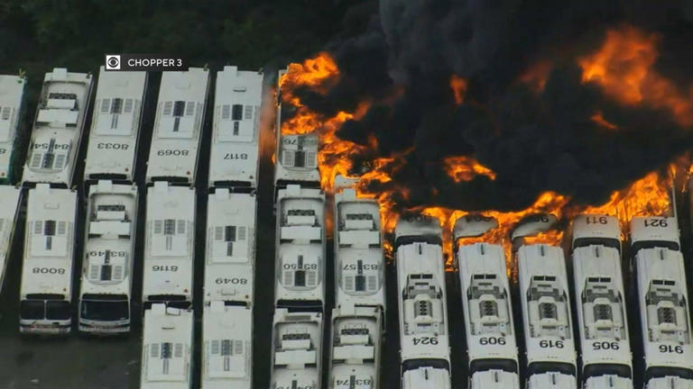 Electric fire caused 40 SEPTA buses to catch fire at bus yard in ...