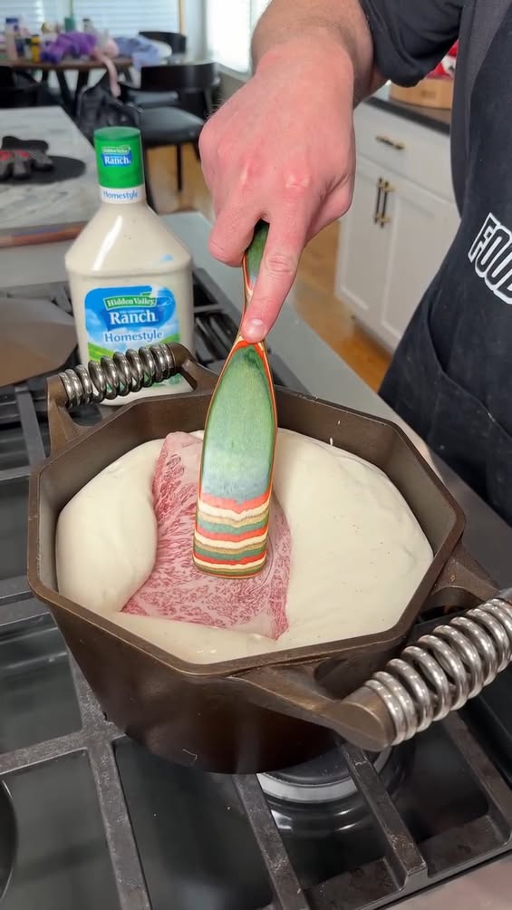 Cooking A5 Wagyu Steak in Ranch Dressing 🤤