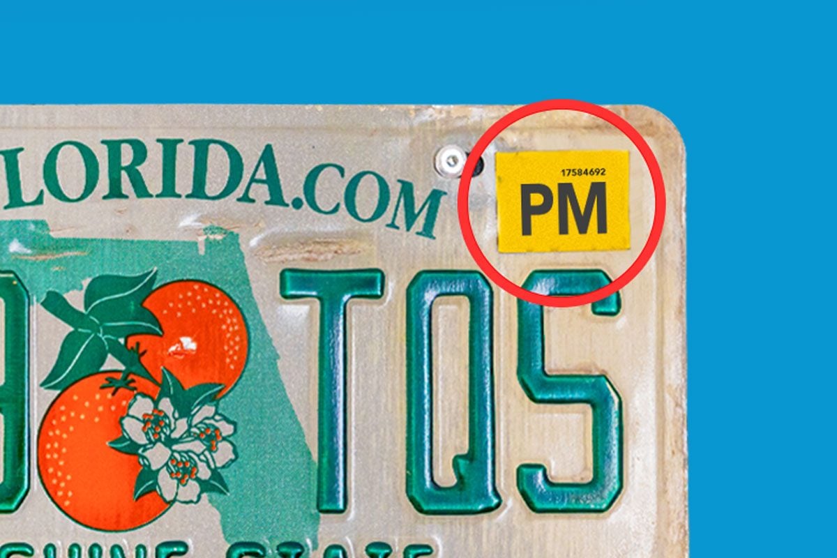 If you see a “PM” sticker on a license plate, here’s what it means