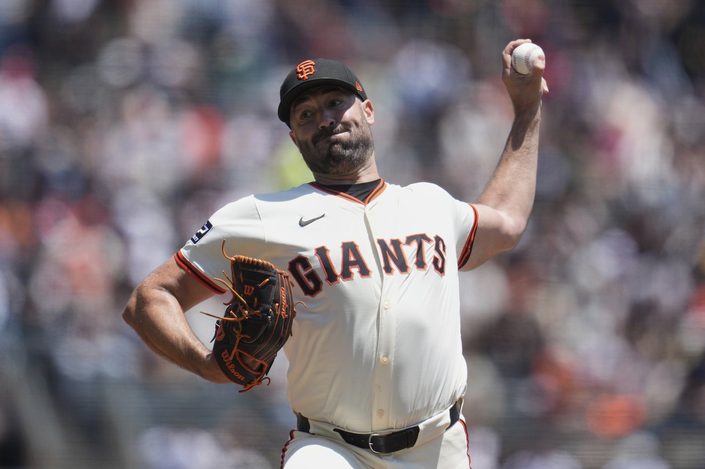Robbie Ray des Giants, le premier avec huit victoires dans la Ligue ...
