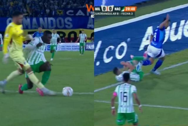 ¿Eran penales? Las dos acciones polémicas en Millonarios vs. Nacional