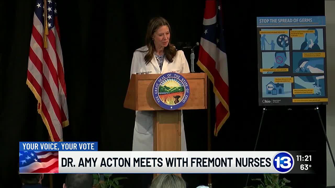 Dr. Amy Acton meets with Fremont nurses on listening tour across Ohio