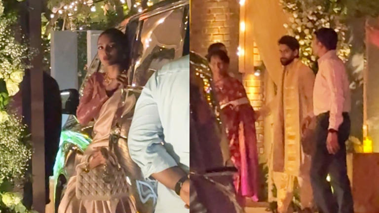 Pics: Ram Charan-Upasana hold hands at Akhil Akkineni’s baarat, Naga Chaitanya-Sobhita Dhulipala ...