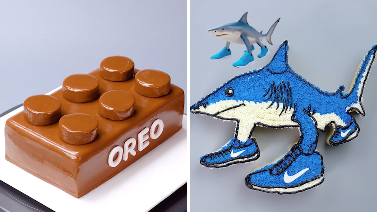 Oreo Brick Cake & Sneaker Shark Cake 🧱🦈 | Wild & Viral Cake Designs ...