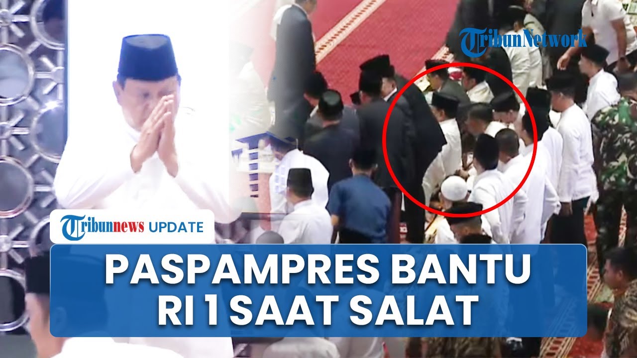 Video Lutut Paspampres Menyangga Sandaran Prabowo saat Salat Idul Adha ...