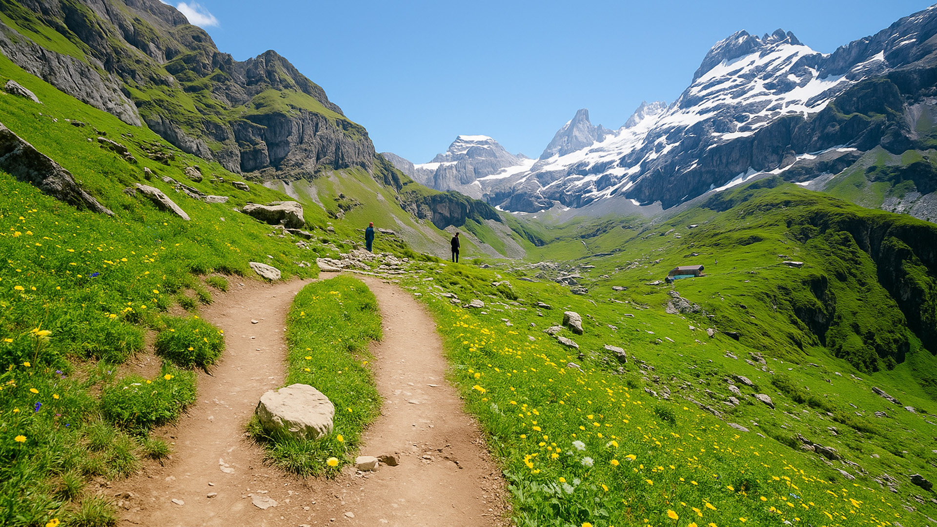 Hiking Oeschinensee, Switzerland | Alpine Nature Walk in 4K