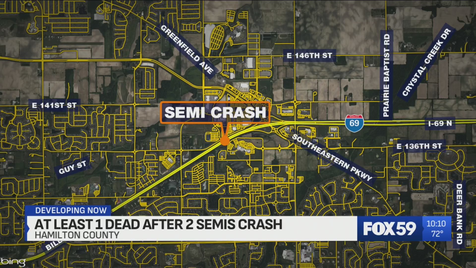 1 dead after 2 semis crash in Hamilton County