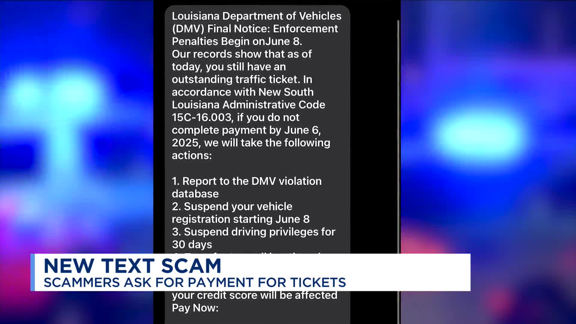 Louisiana Office of Motor Vehicles says another text message scam is ...
