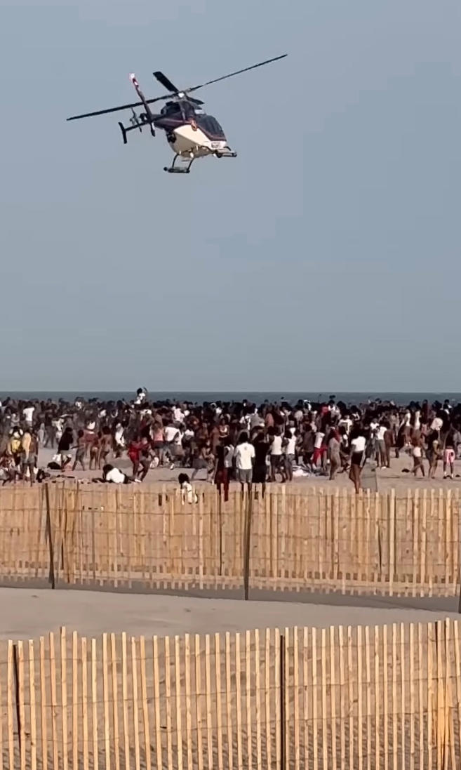 Senior skip day at Jones Beach ends in chaos as police helicopter ...