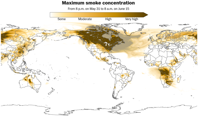 Maps show how far smoke from Canadian wildfires has spread