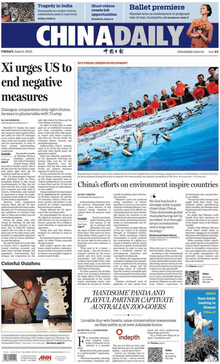 Newspaper headlines from around the world – Friday, 6 June 2025