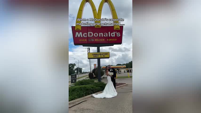 Couple Go All-Out For Wedding With Late-Night McDonalds Buffet