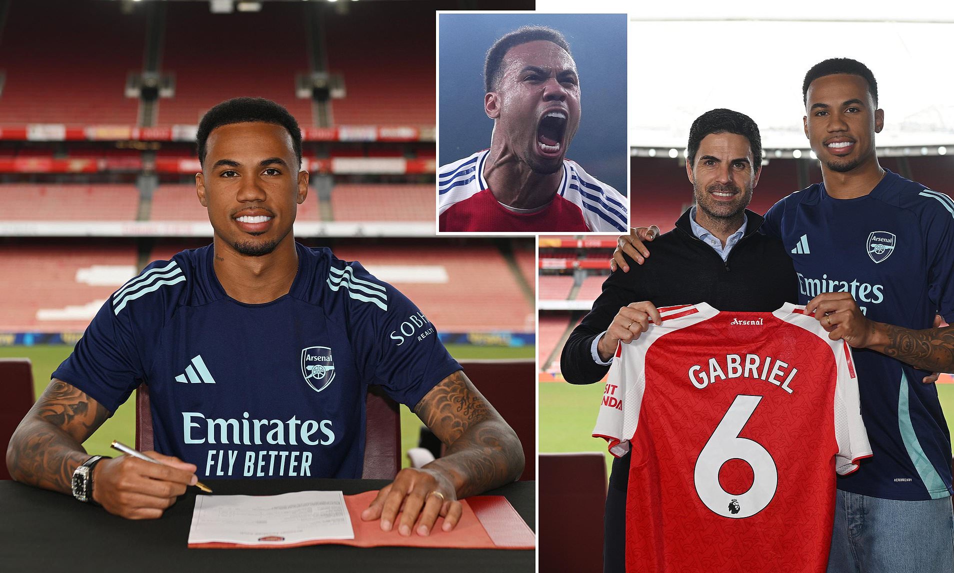 Arsenal star Gabriel signs new four-year deal as he commits long-term future to the Gunners ...