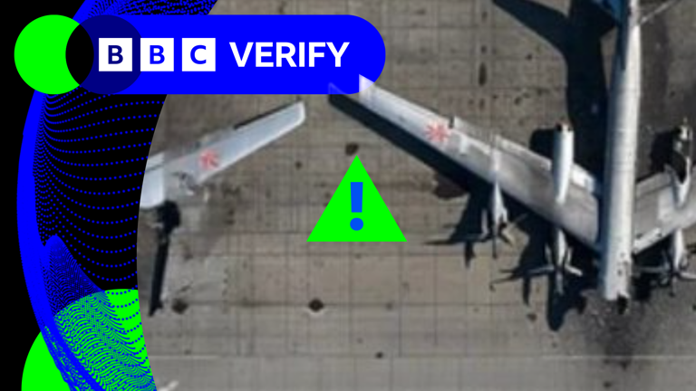 BBC Verify Live: Debunking AI-generated images of Russian airbases