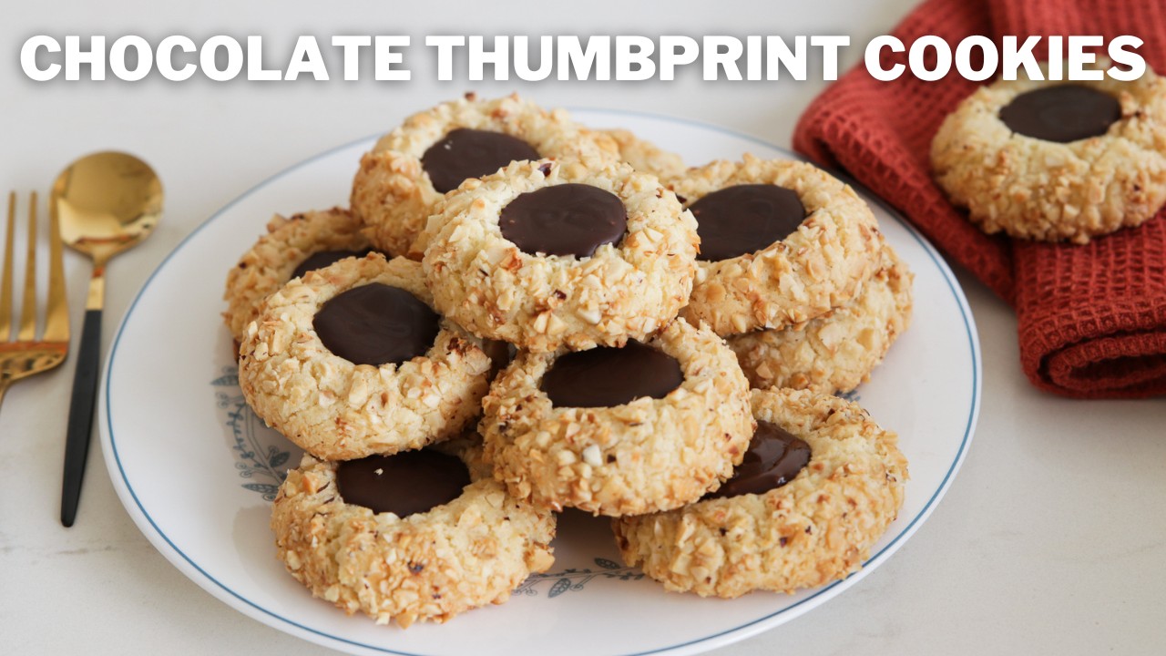 Easu Chocolate Thumbprint Cookies with Hazelnuts Recipe