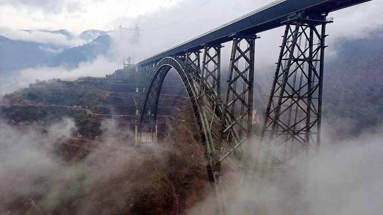 The making of Chenab rail bridge captured in Satellite Images
