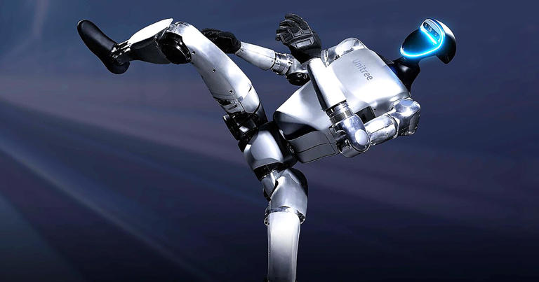 Images d'un tournoi de kickboxing pour robots