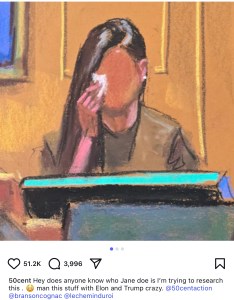 50 Cent Reacts After Rumors Swirl That His Ex Testified as Jane Doe in ...