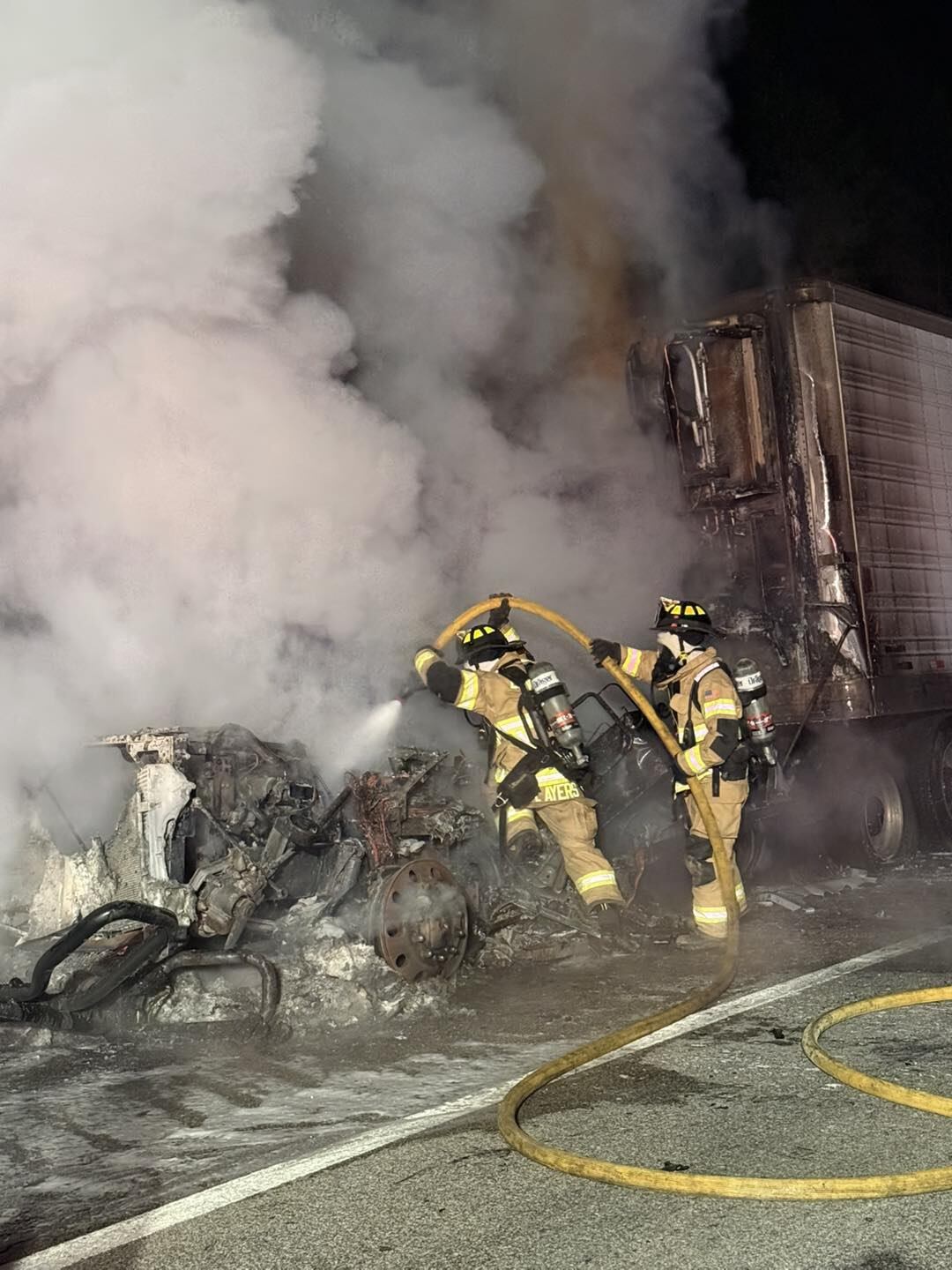 Fire destroys tractor trailer full of frozen food in Preston County