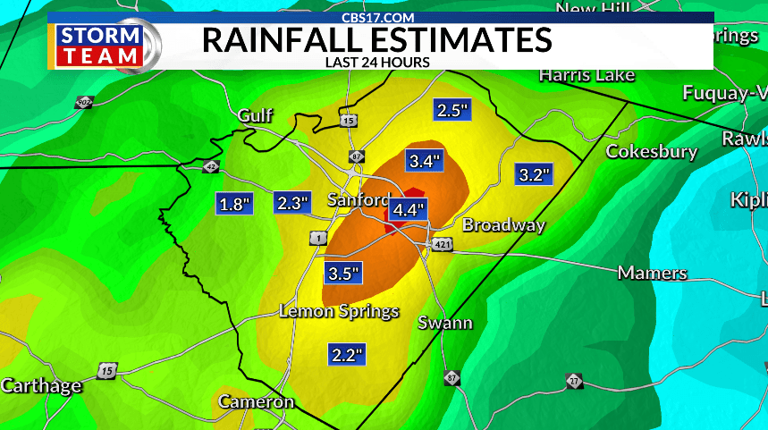 Heavy flooding leads to water rescues in North Carolina