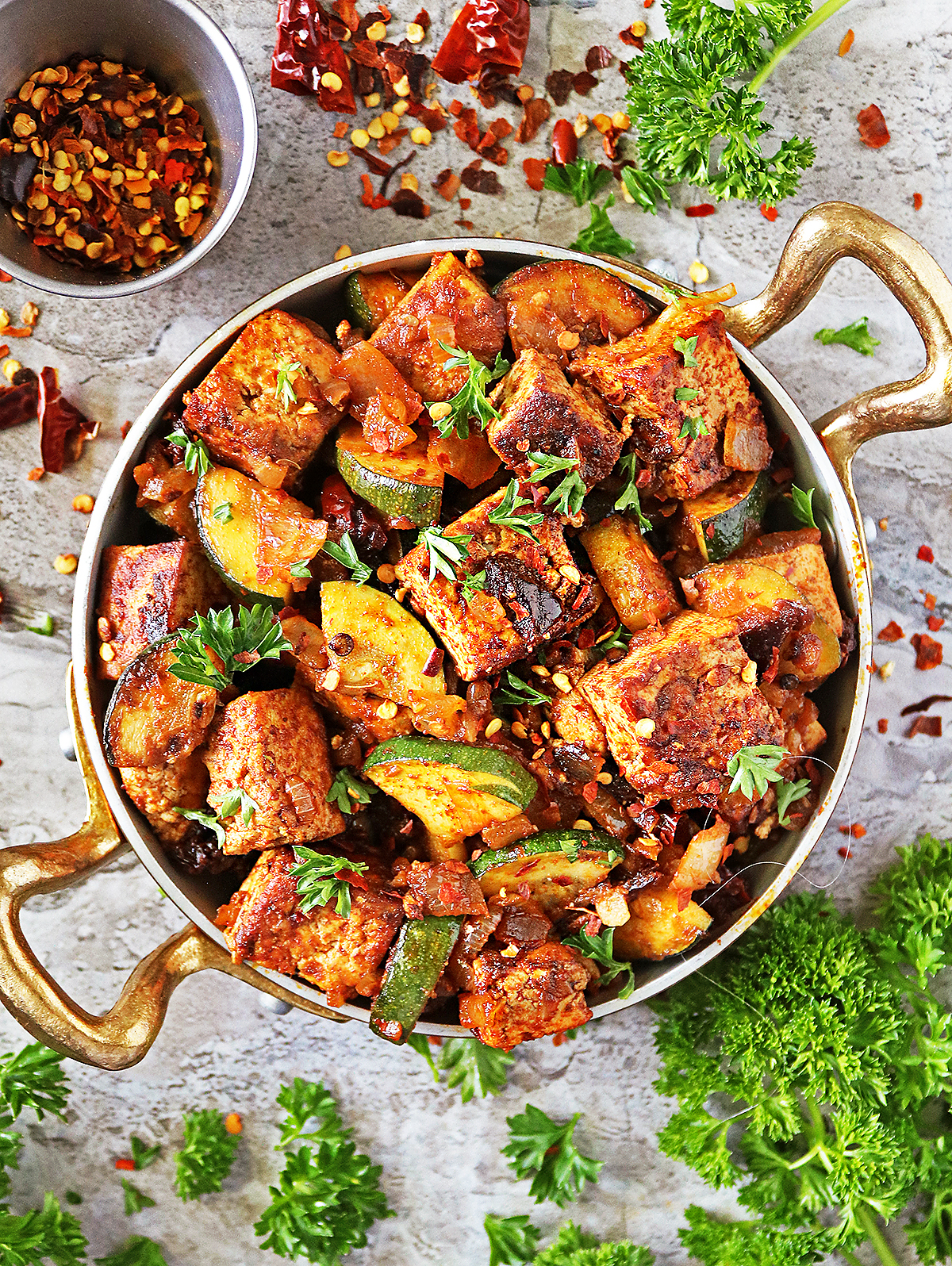 Chipotle tofu zucchini recipe (with brined tofu)