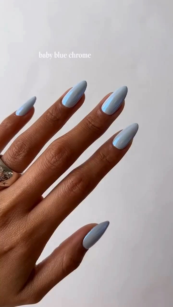 If Cinderella Got a Manicure: Baby Blue Chrome