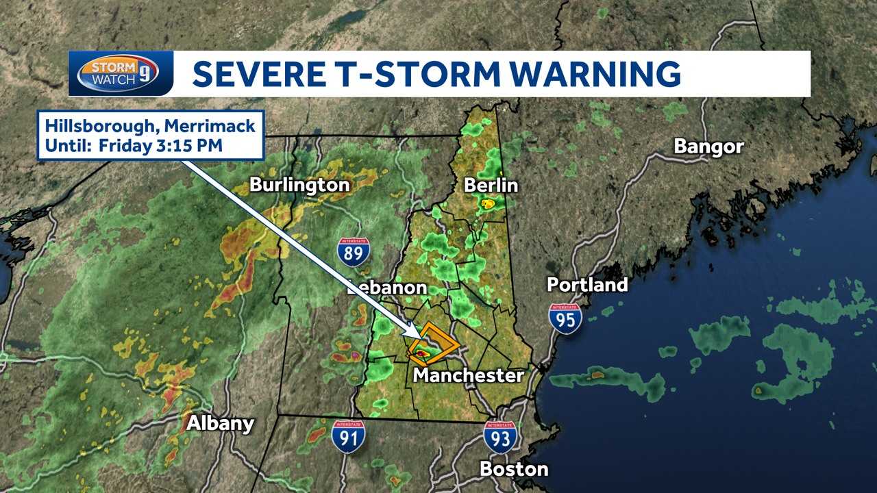 Severe thunderstorm warning issued in central New Hampshire; flood ...