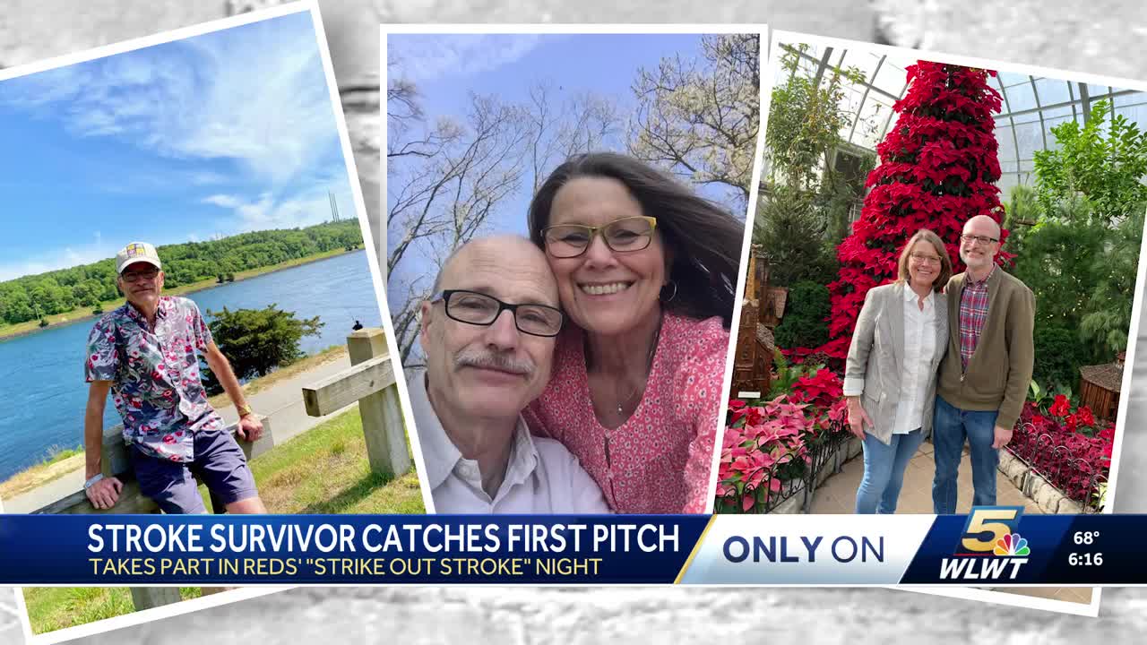 Stroke survivor catches first pitch