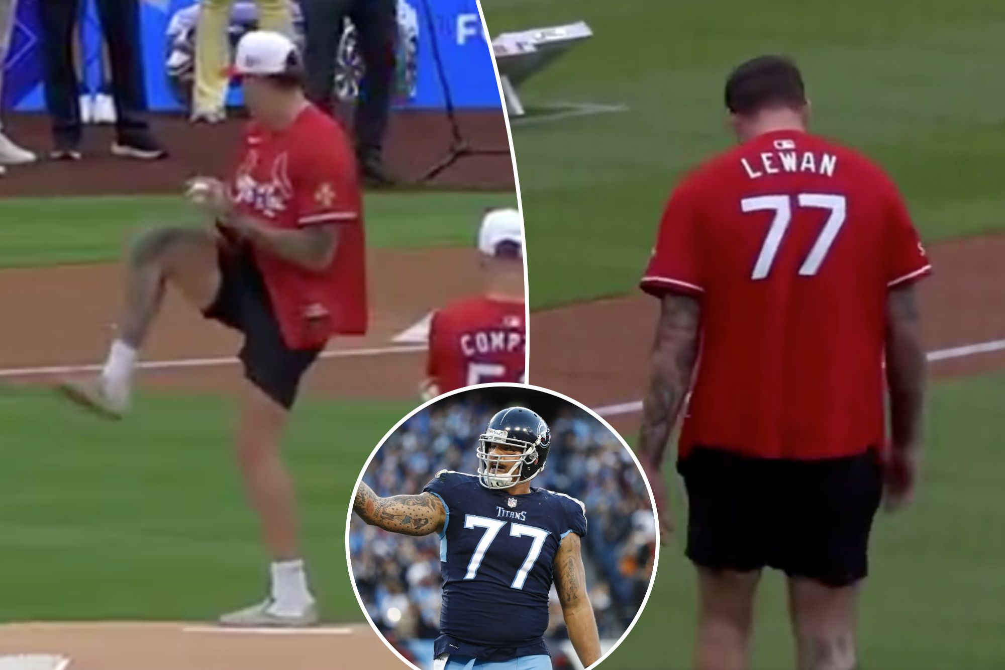 Former NFLer Taylor Lewan’s first pitch at Cardinals game was an utter ...