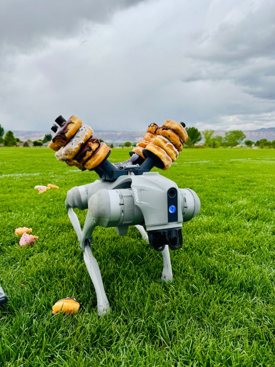 Center of Excellence delivers donuts to PD with robot dog and drone