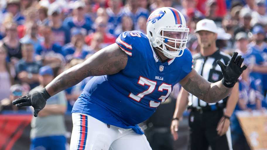 Bills' Dion Dawkins shares edit gracing the cover of legendary NFL game