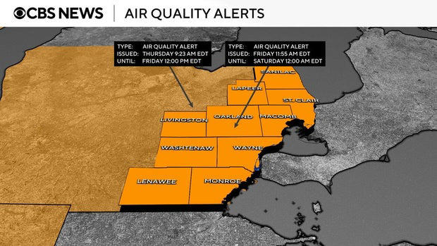 Air quality alerts issued for Southeast Michigan because of Canadian wildfire smoke