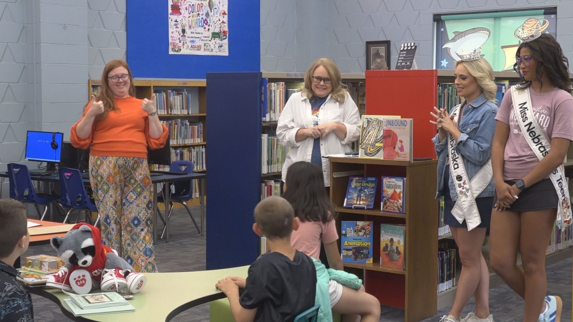 Mentoring and literacy with Miss Nebraska and Miss Nebraska’s Teen