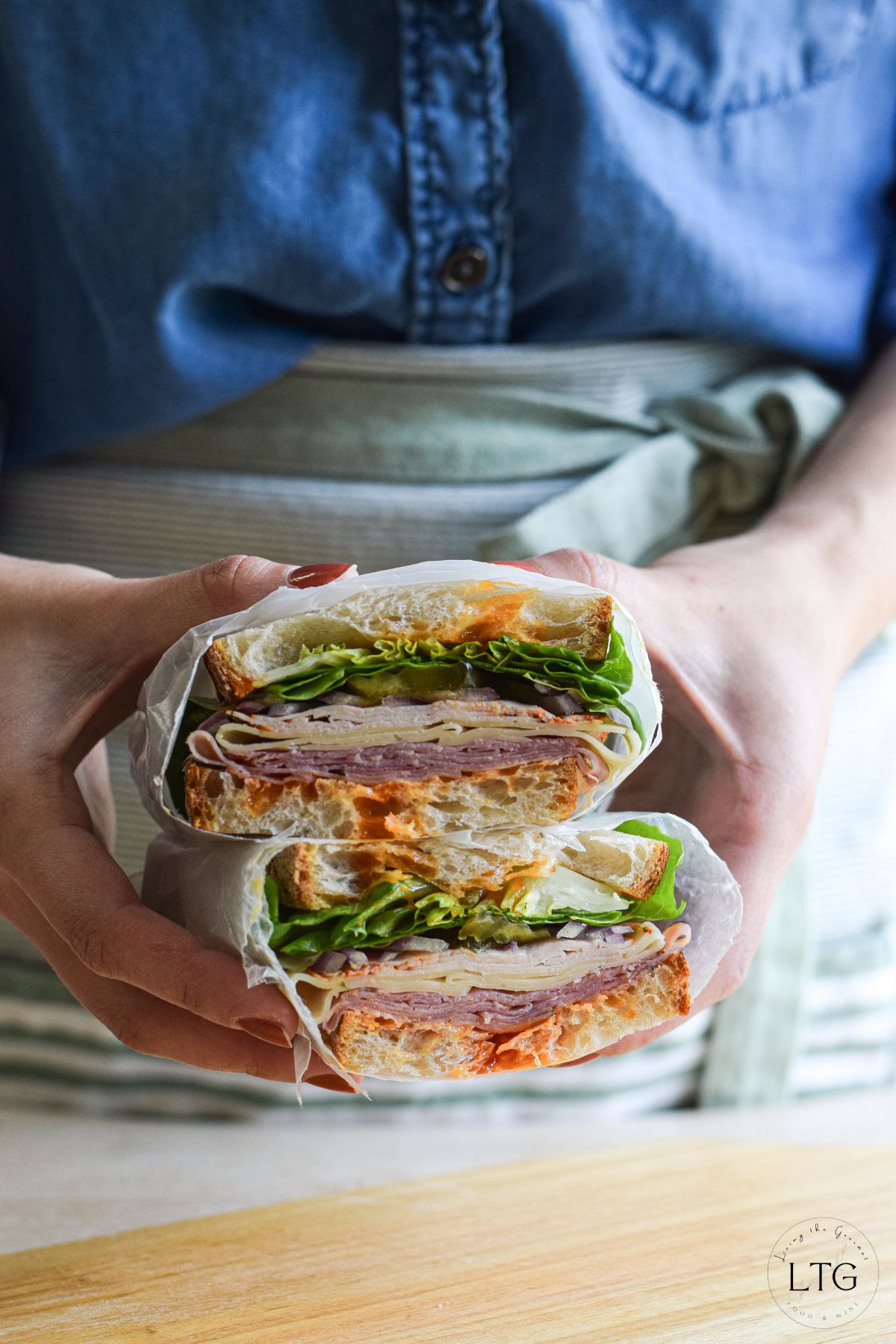 Turkey, Ham and Swiss Deli Sandwich