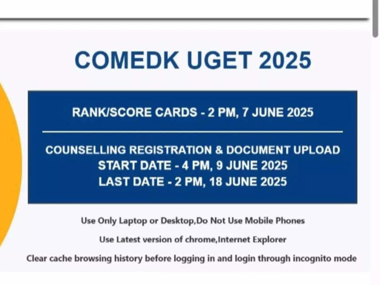 COMEDK UGET 2025 rank cards out today: Check how to download at comedk ...