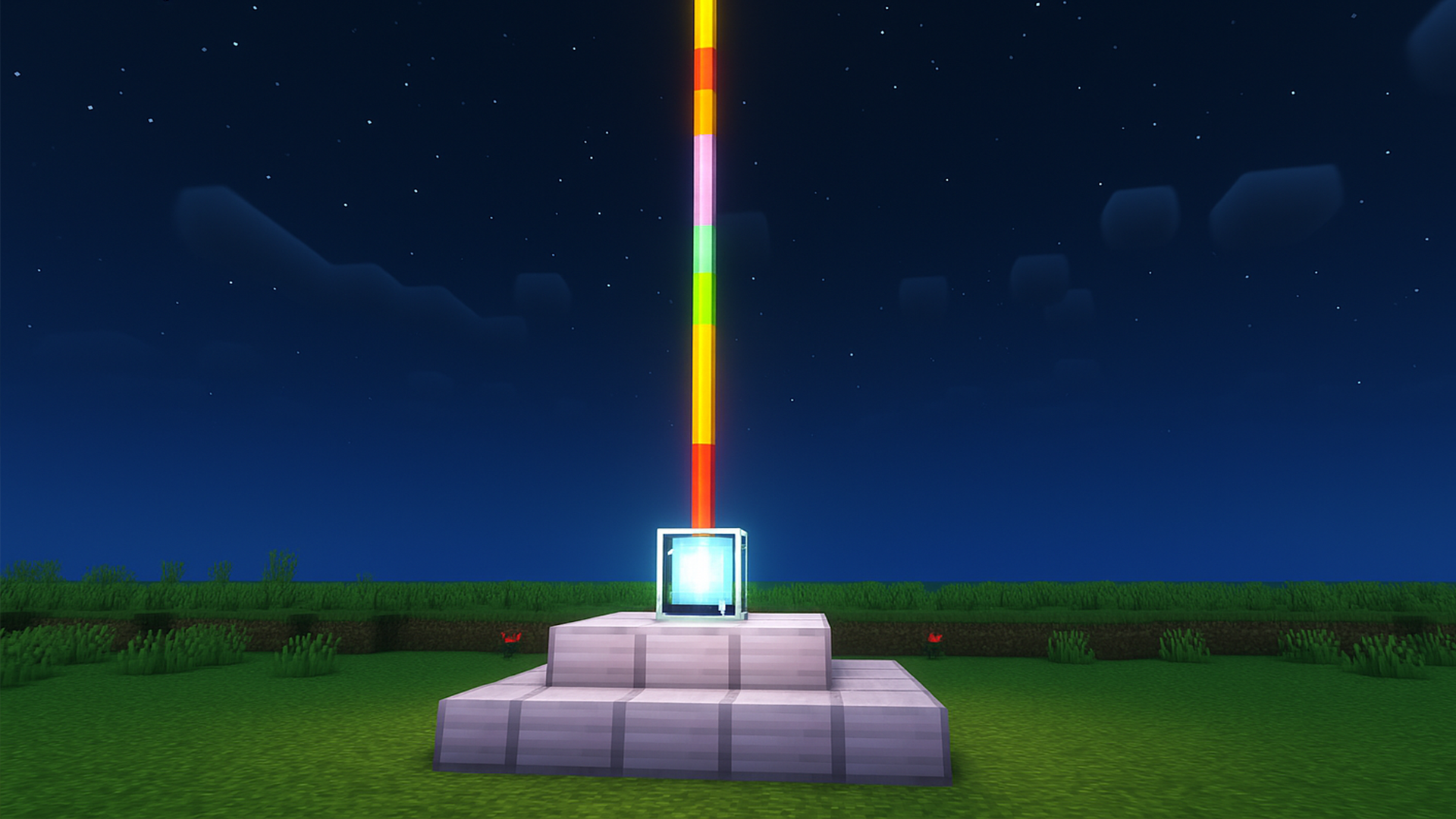 How to Build a Rainbow Beacon in Minecraft 🌈 | Color-Cycling Beacon ...