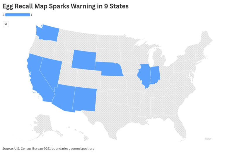 Egg recall map shows warnings issued to customers in 9 states