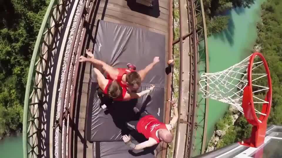 Guys Perform Freestyle Dunks