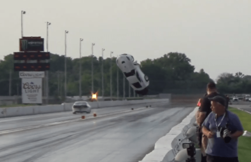 Drag racer survives frightening airborne crash at World Wide Technology ...