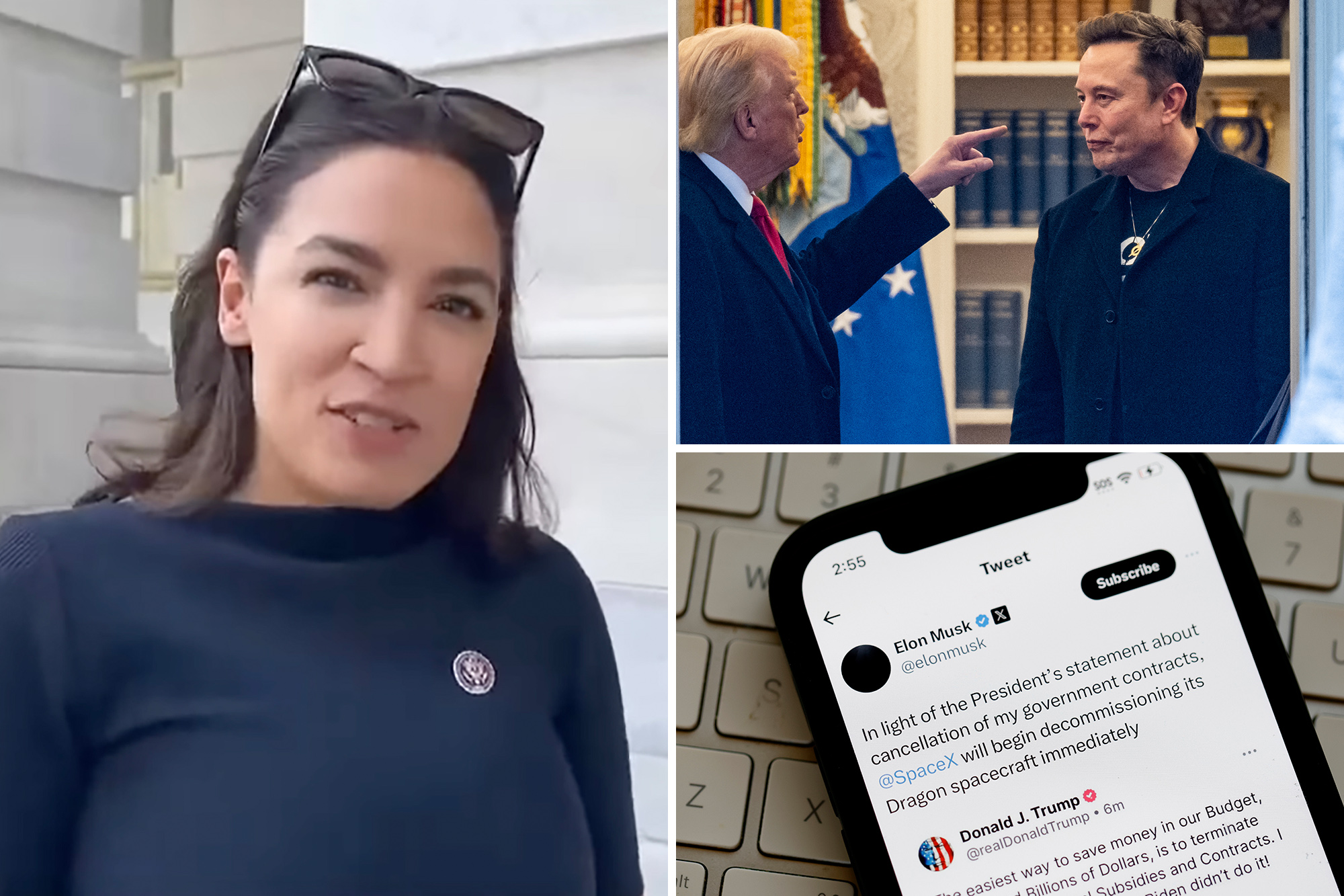 AOC mocks Trump-Musk break-up with snarky six-word response: ‘The girls ...