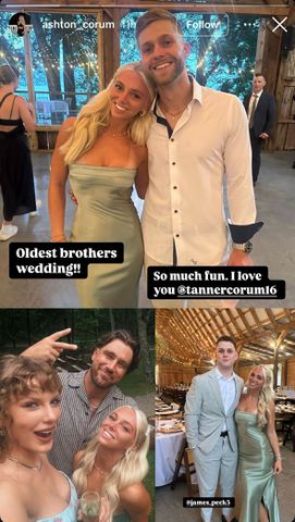 Taylor Swift Stuns in a Plunging Floral Gown with Travis Kelce at His ...