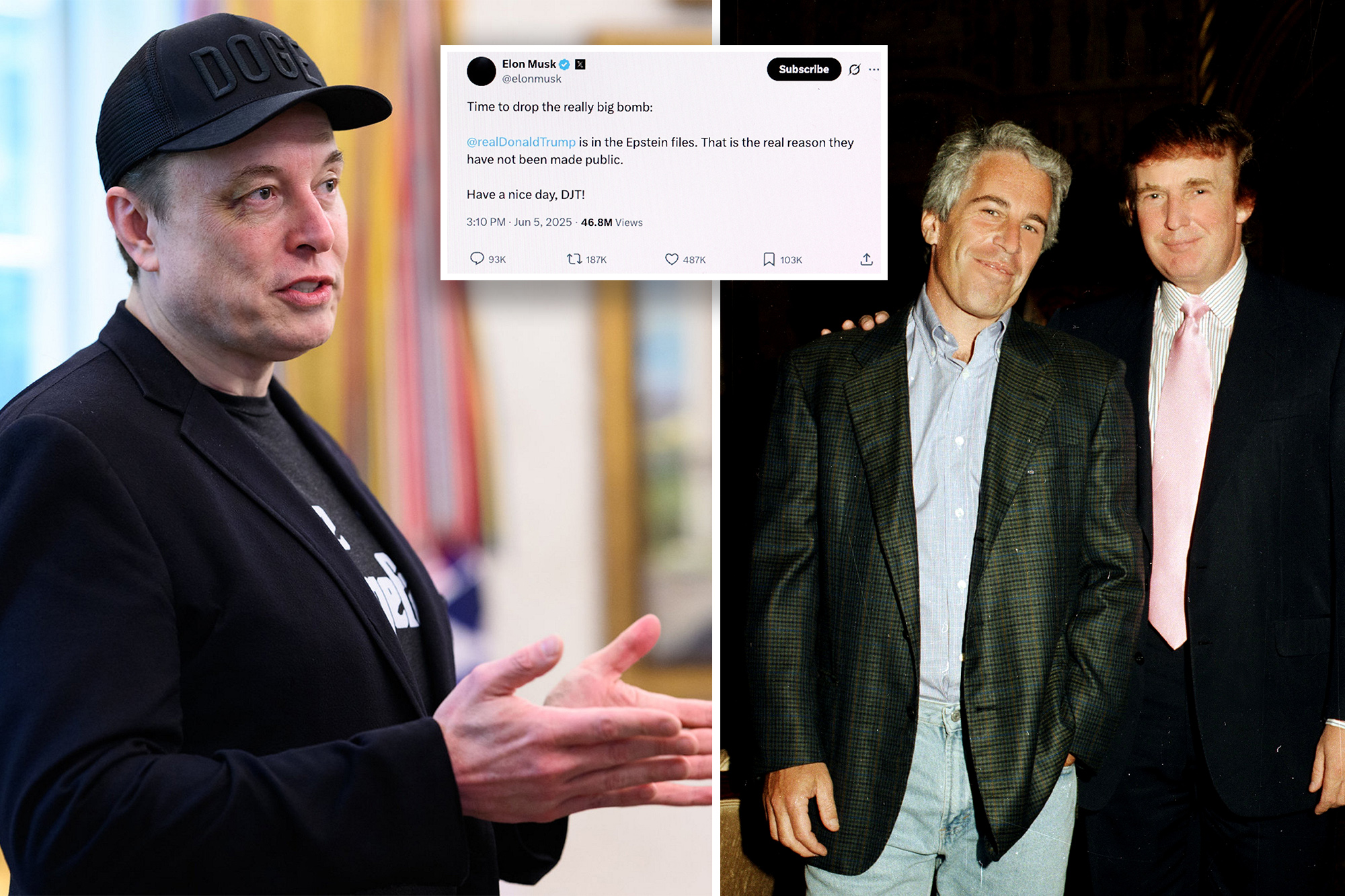 Elon Musk deletes tweet claiming Trump was ‘in the Epstein files’ in ...