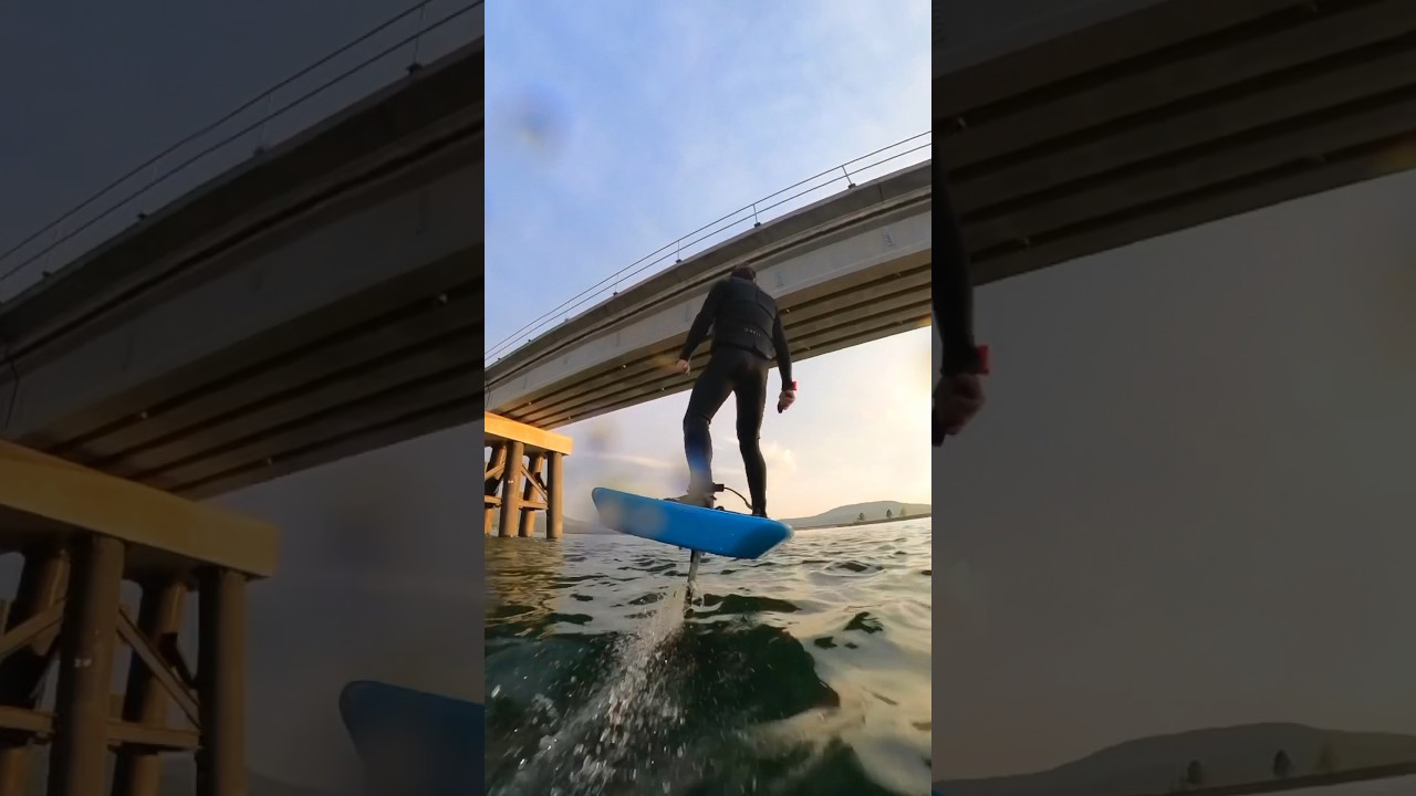 Flying Under Bridges #surfing #electricsurfboard #efoil