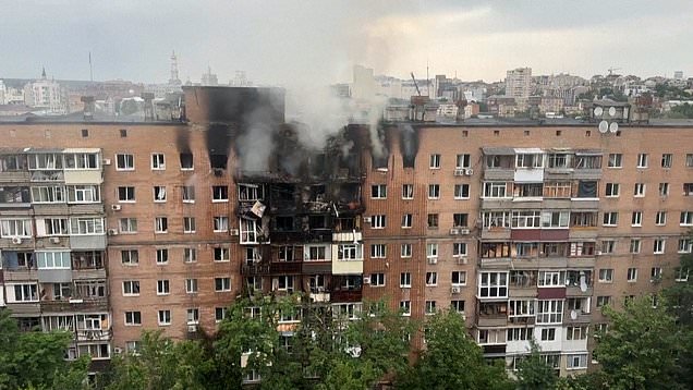 Three killed in Russian attack on residential building in Kharkiv