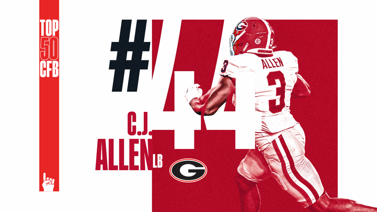 CJ Allen's preseason profile, No. 44 player on our top 50 list for 2025
