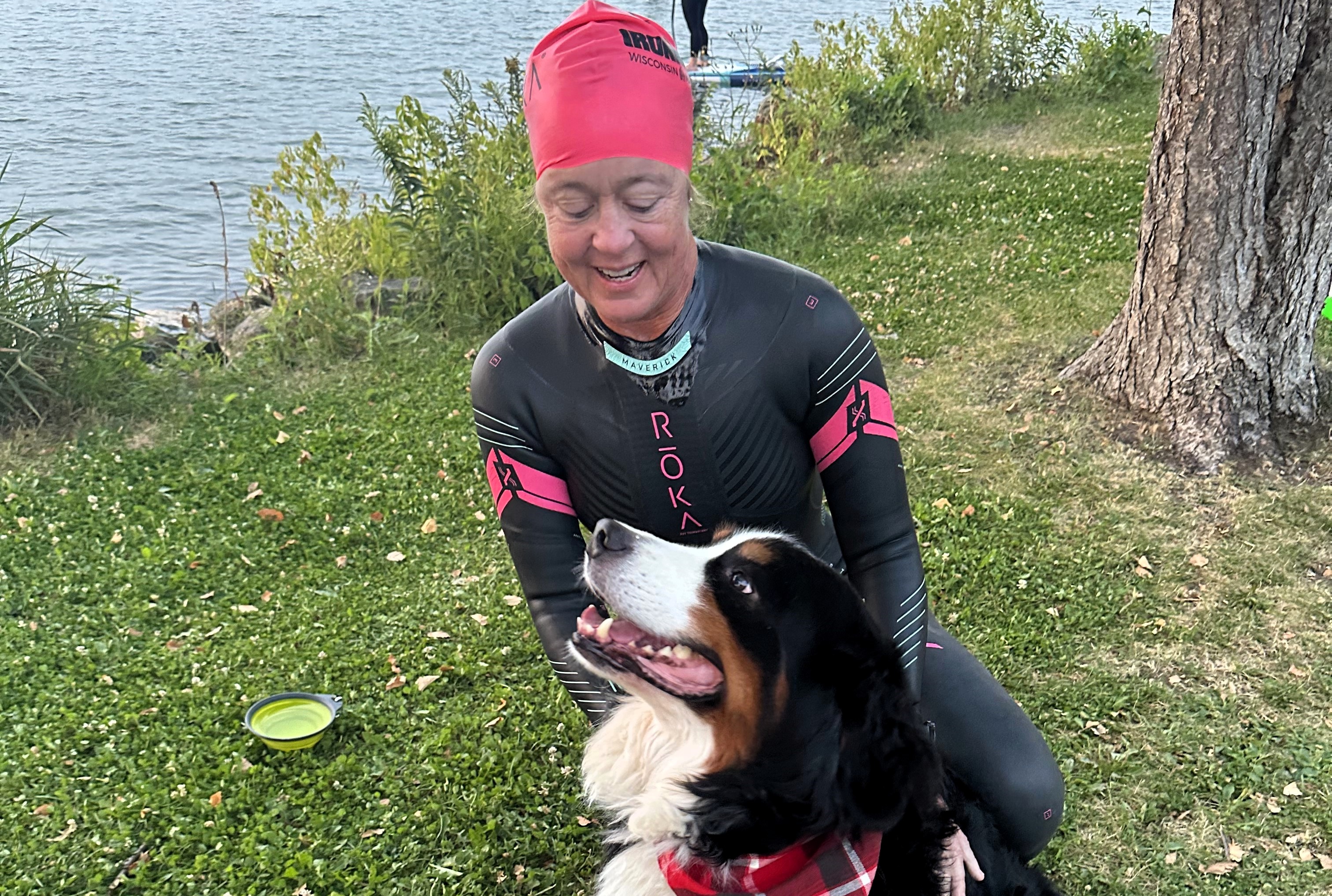 She’s completed 99 Ironman races. Her motivation? Petting dogs mid-race.